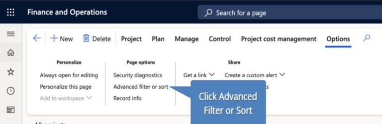 Microsoft Dynamics 365 Advanced Filtering | Construction ERP