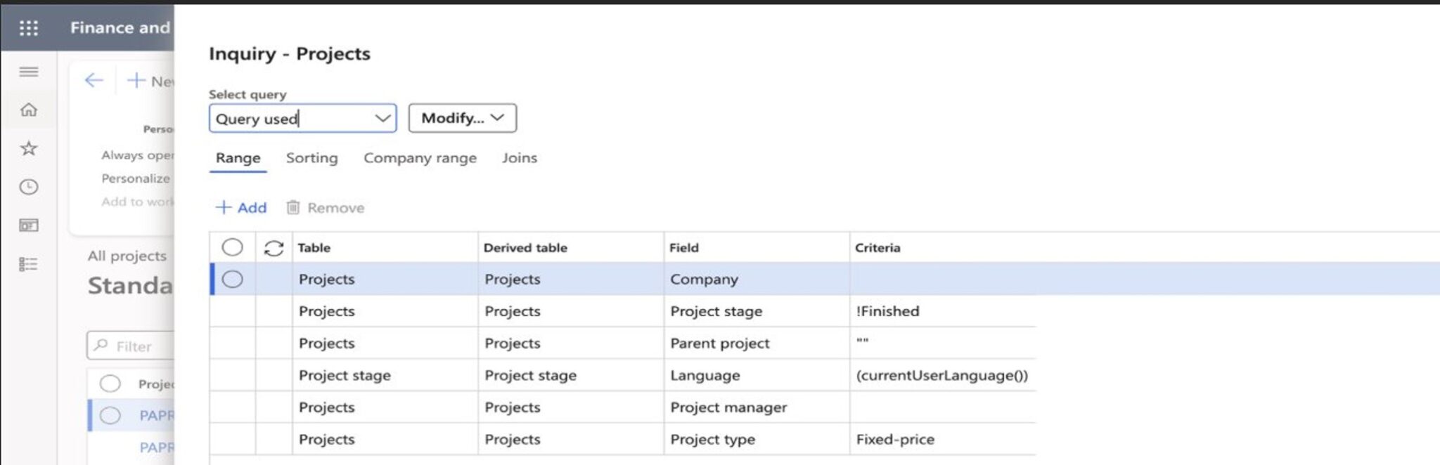 Microsoft Dynamics 365 Advanced Filtering | Construction ERP